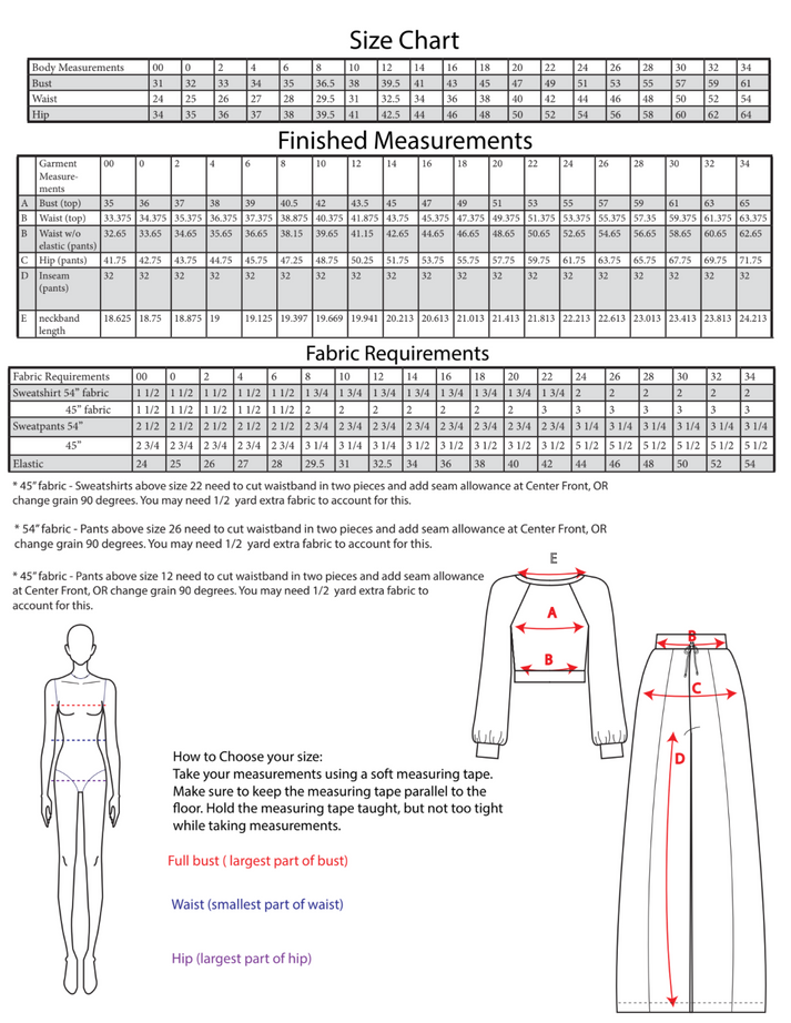 PDF Pattern: Raglan Sweatshirt & Pintuck Sweatpants (Sew Along Include ...