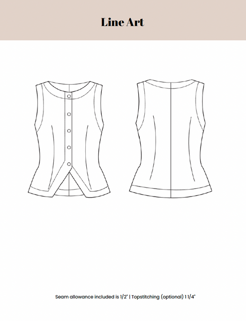 PDF Pattern: Fully Lined Vest (Sew Along Included) – Sew It Academy ...