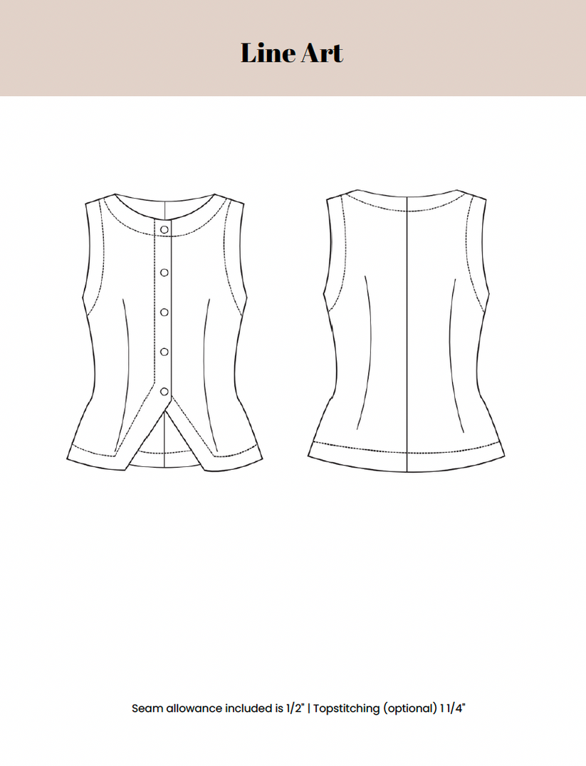 PDF Pattern: Fully Lined Vest (Sew Along Included) – Sew It Academy ...