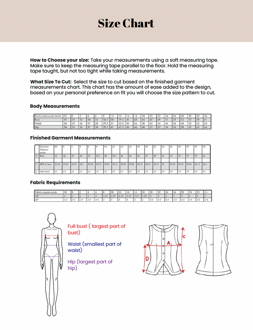 PDF Pattern: Fully Lined Vest (Sew Along Included) – Sew It Academy ...