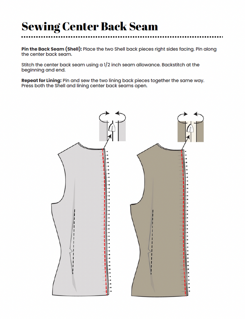 PDF Pattern: Fully Lined Vest (Sew Along Included) – Sew It Academy ...